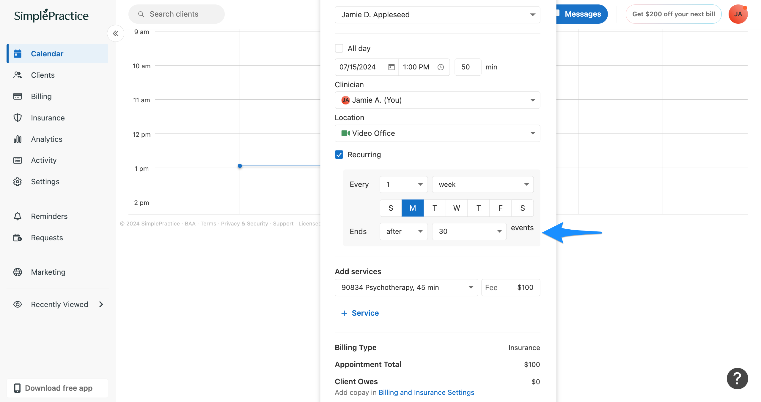 Adding and managing appointments – SimplePractice Support
