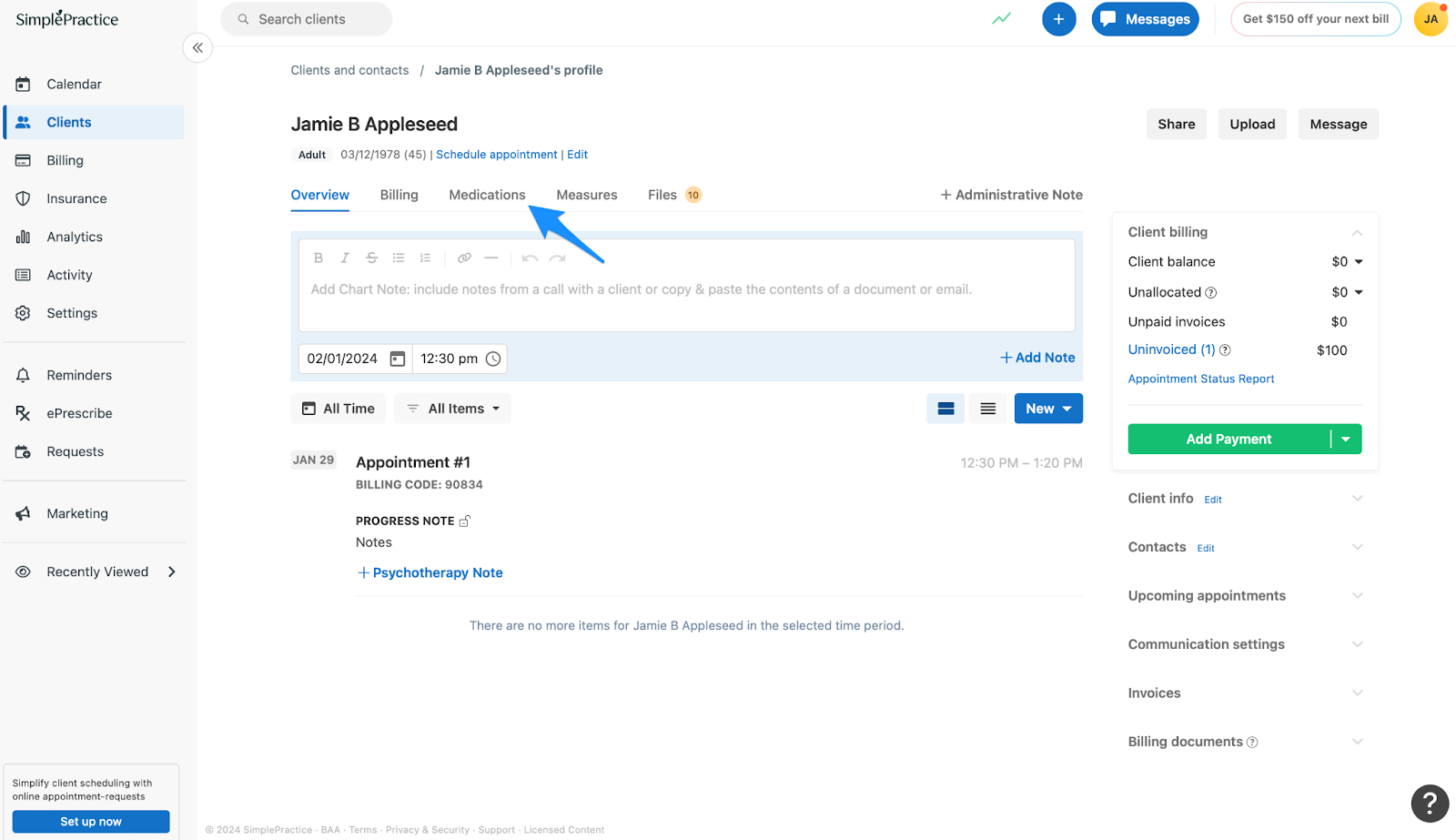 Managing a client’s medications with ePrescribe – SimplePractice Support