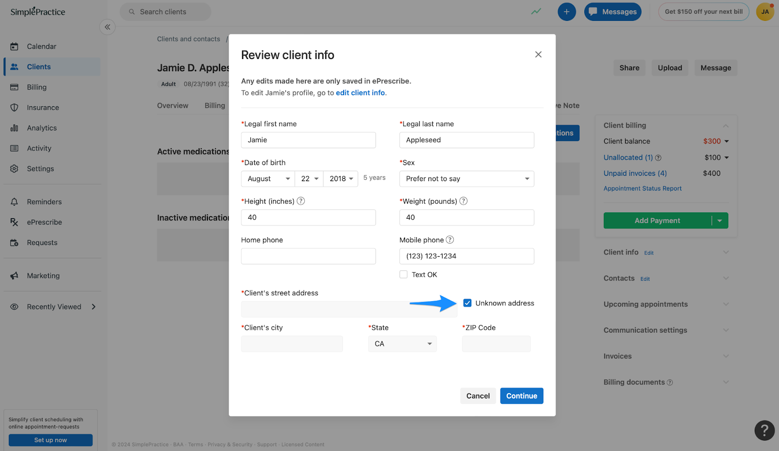 Managing a client’s medications with ePrescribe – SimplePractice Support
