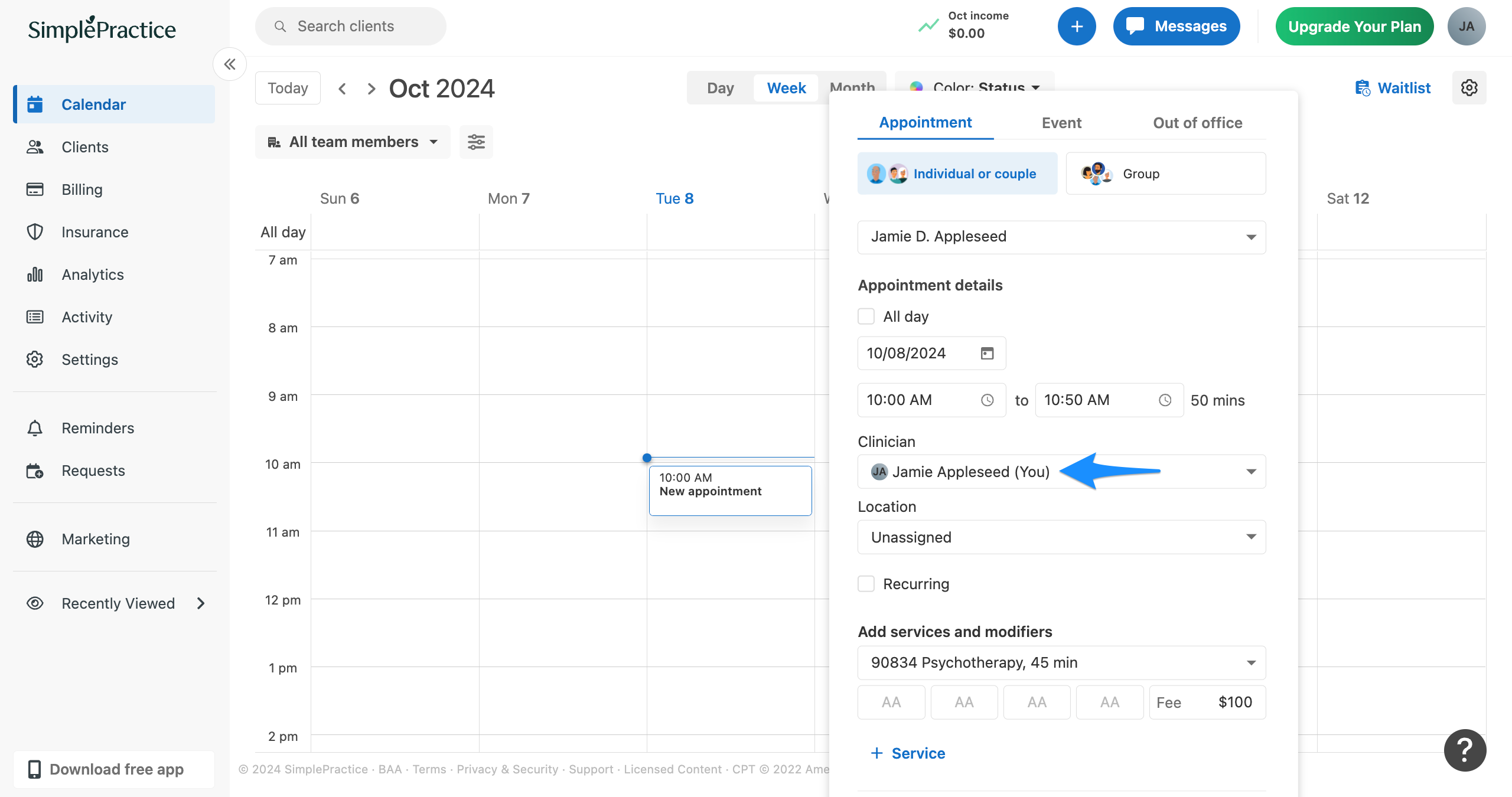 Adding and managing appointments – SimplePractice Support