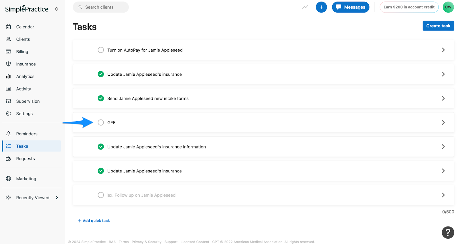 Creating tasks for your practice – SimplePractice Support