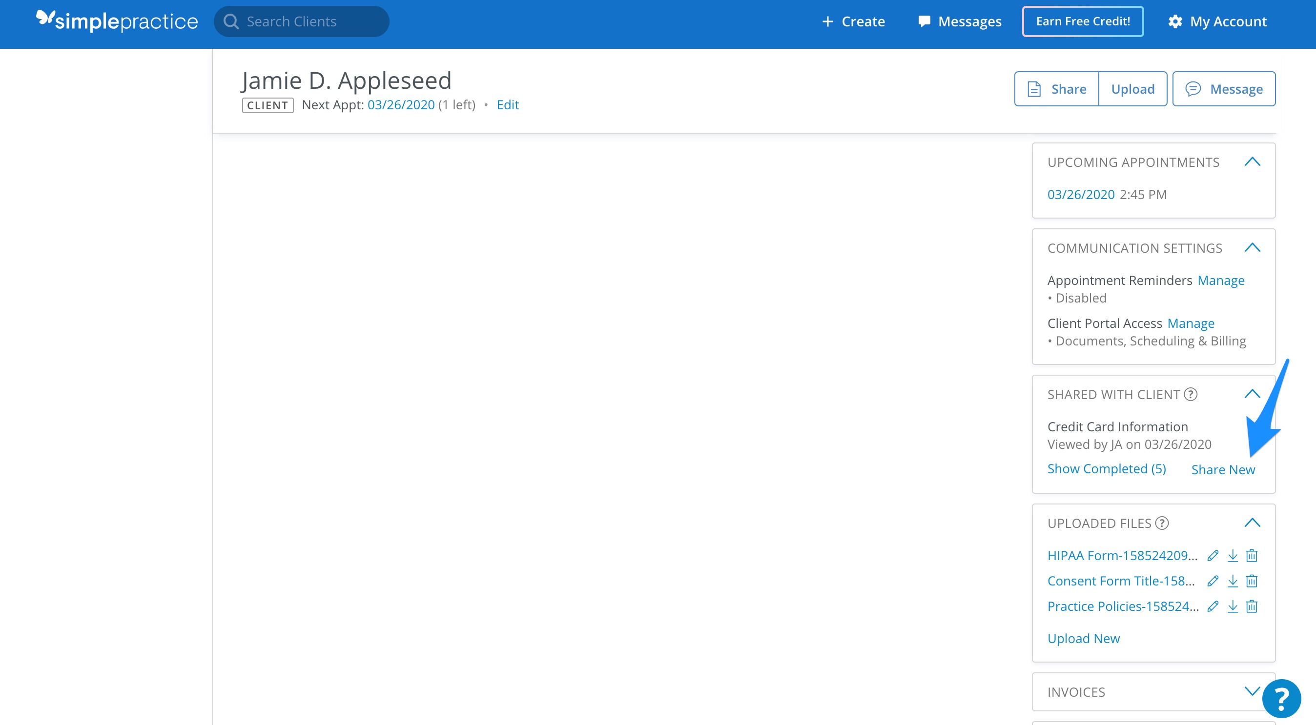 Sending Intake Forms And Documents To Clients Simplepractice Support