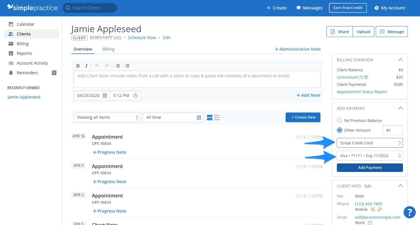 Processing Online Payments – SimplePractice Support