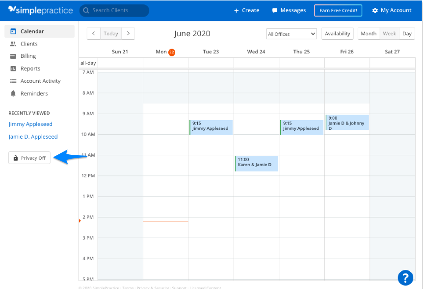 Navigating your calendar – SimplePractice Support