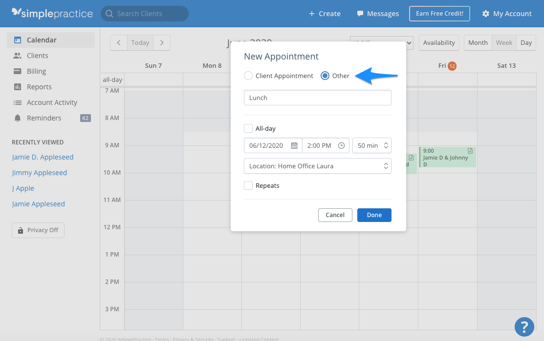 Adding and managing appointments – SimplePractice Support