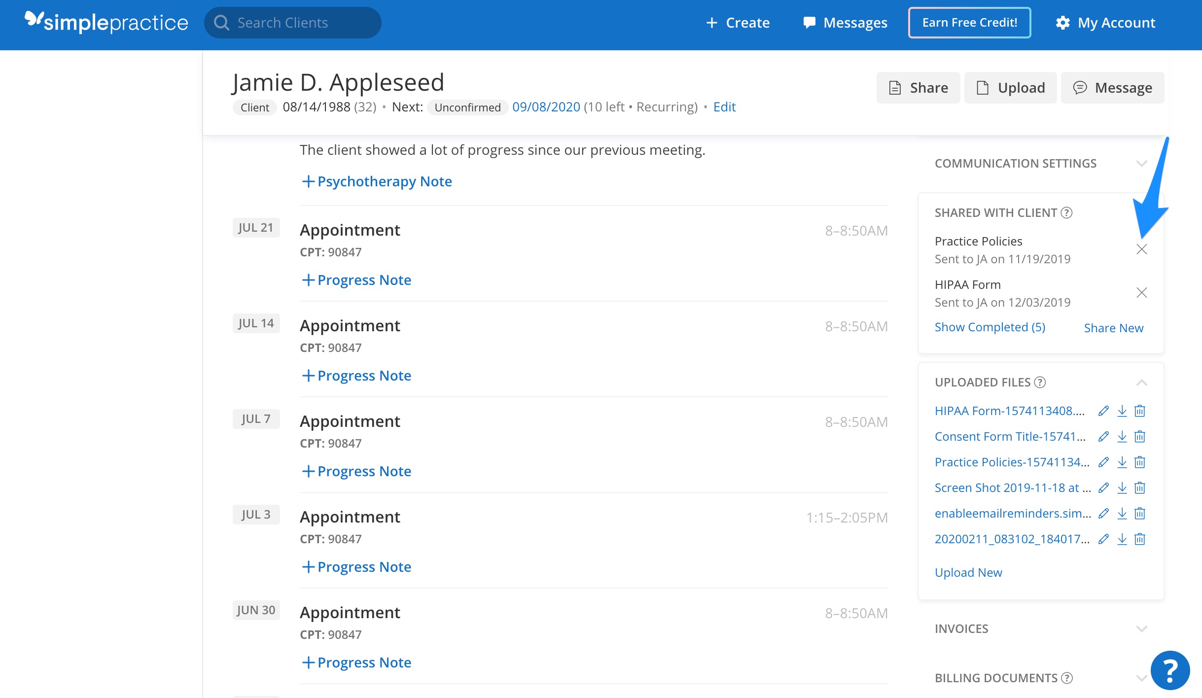 Sending intake forms and documents to clients – SimplePractice Support