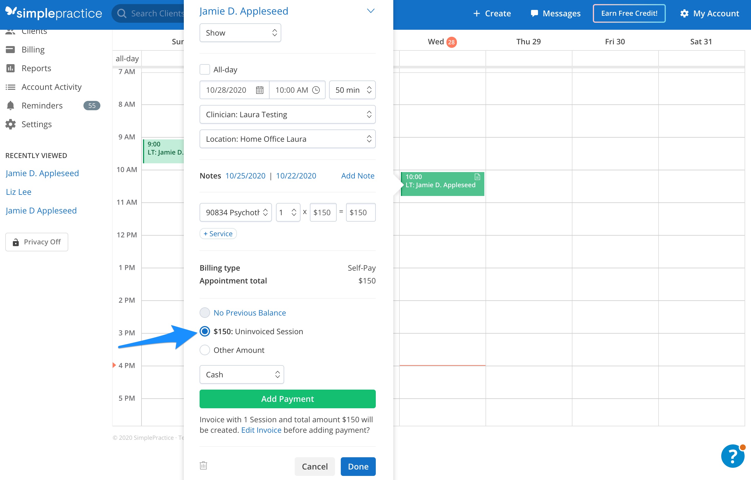 Best practices for time-of-session billing – SimplePractice Support