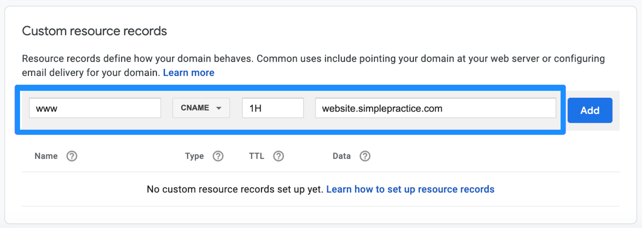 Setting a domain – SimplePractice Support
