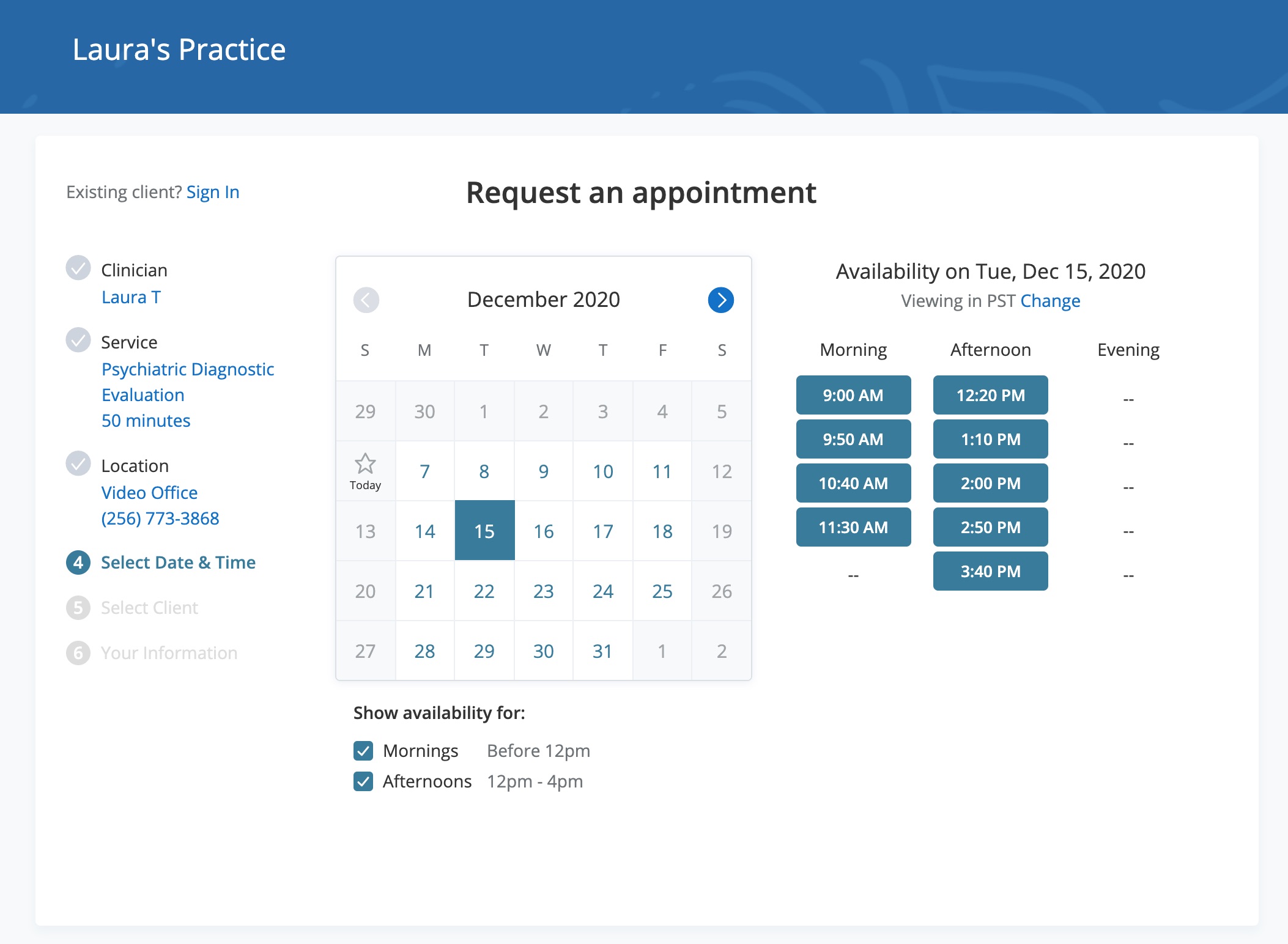 Getting started guides for clients: How to request appointments – SimplePractice Support