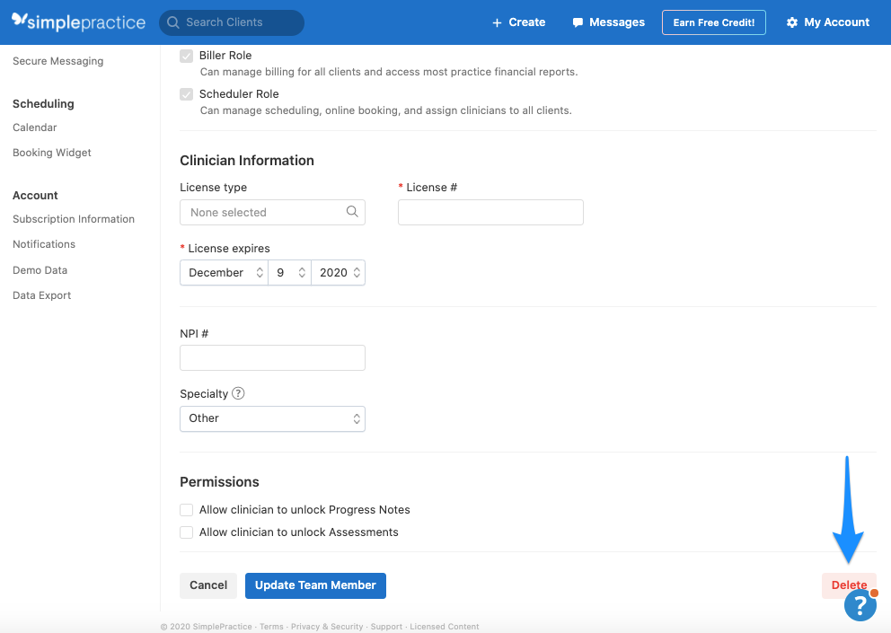 Adding and managing team members – SimplePractice Support