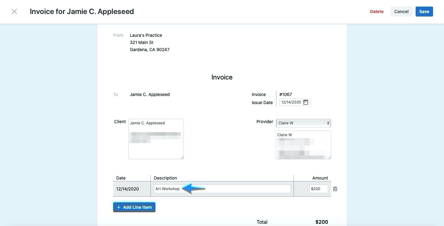 Creating invoices – SimplePractice Support