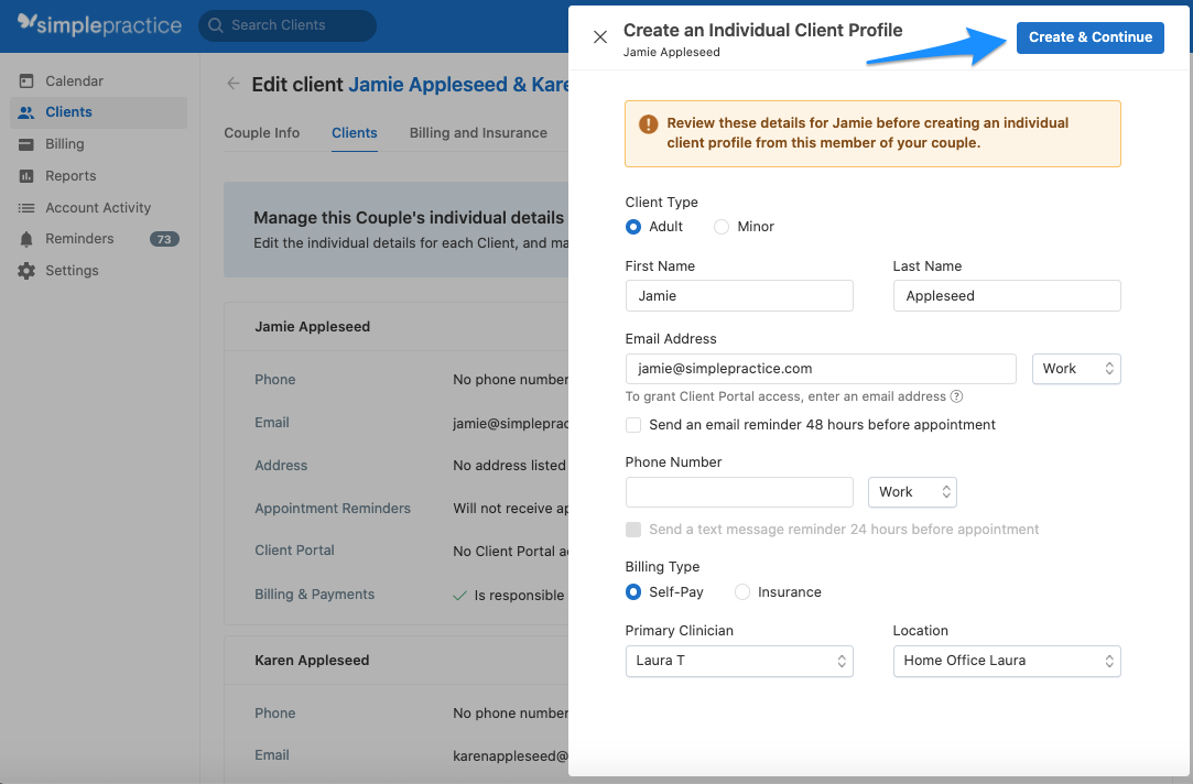 Enhanced Client Management for Couples – SimplePractice Support