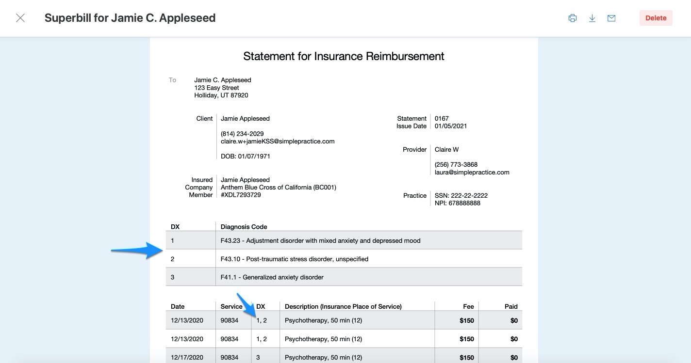 How Do I Include Multiple Diagnoses On Claims superbills 