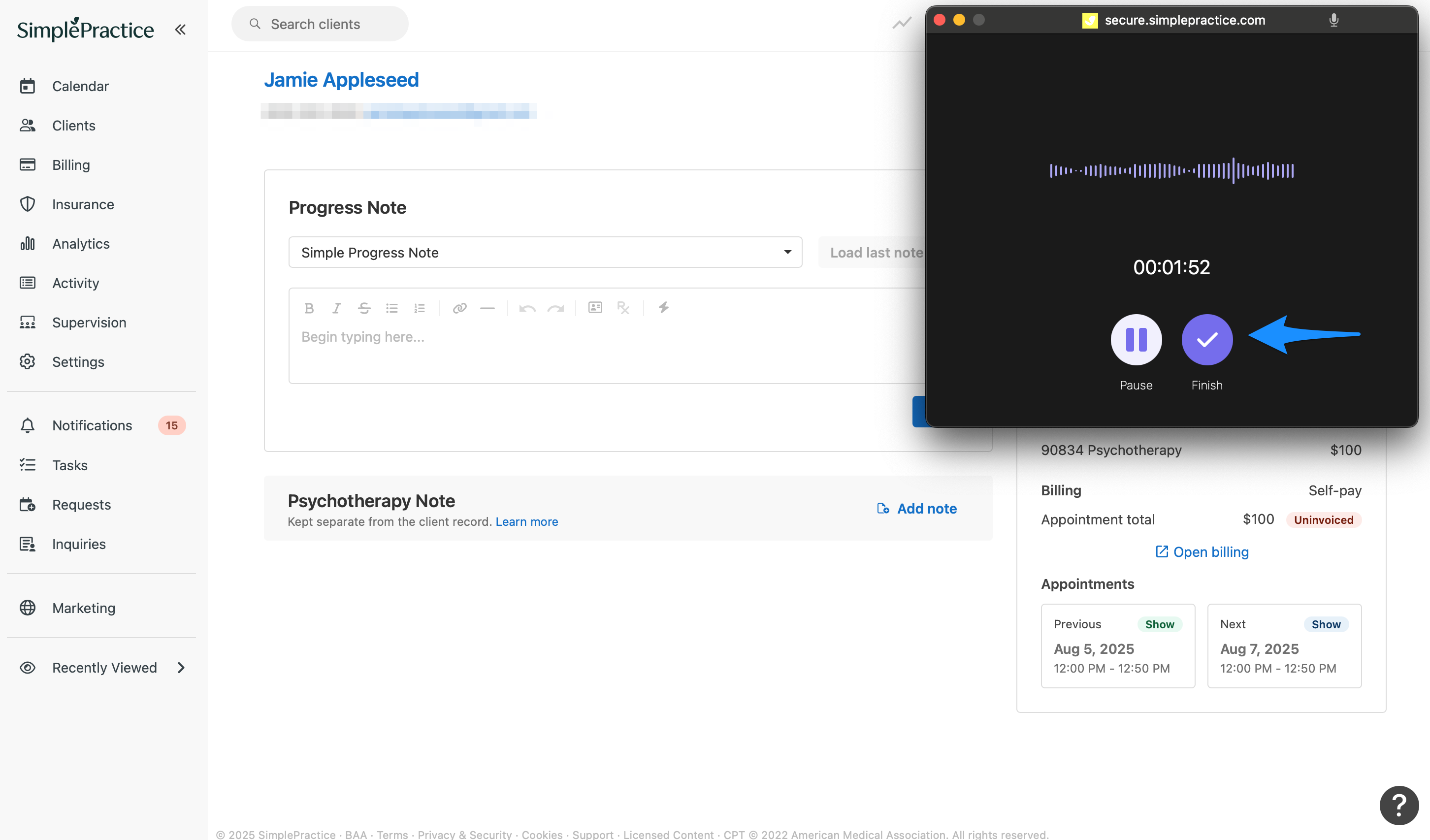 Understanding Note Taker – SimplePractice Support