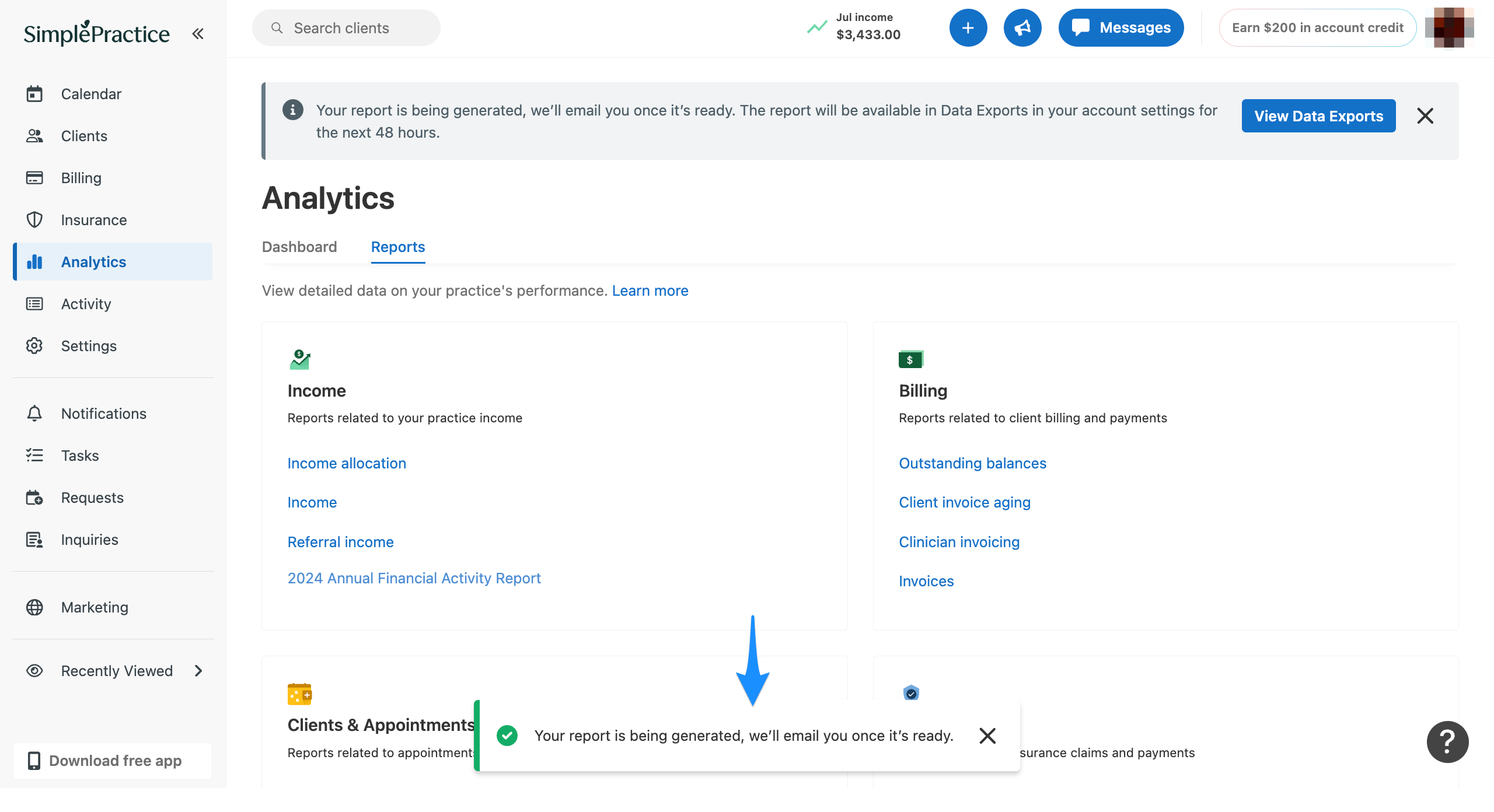 Understanding your income reports – SimplePractice Support