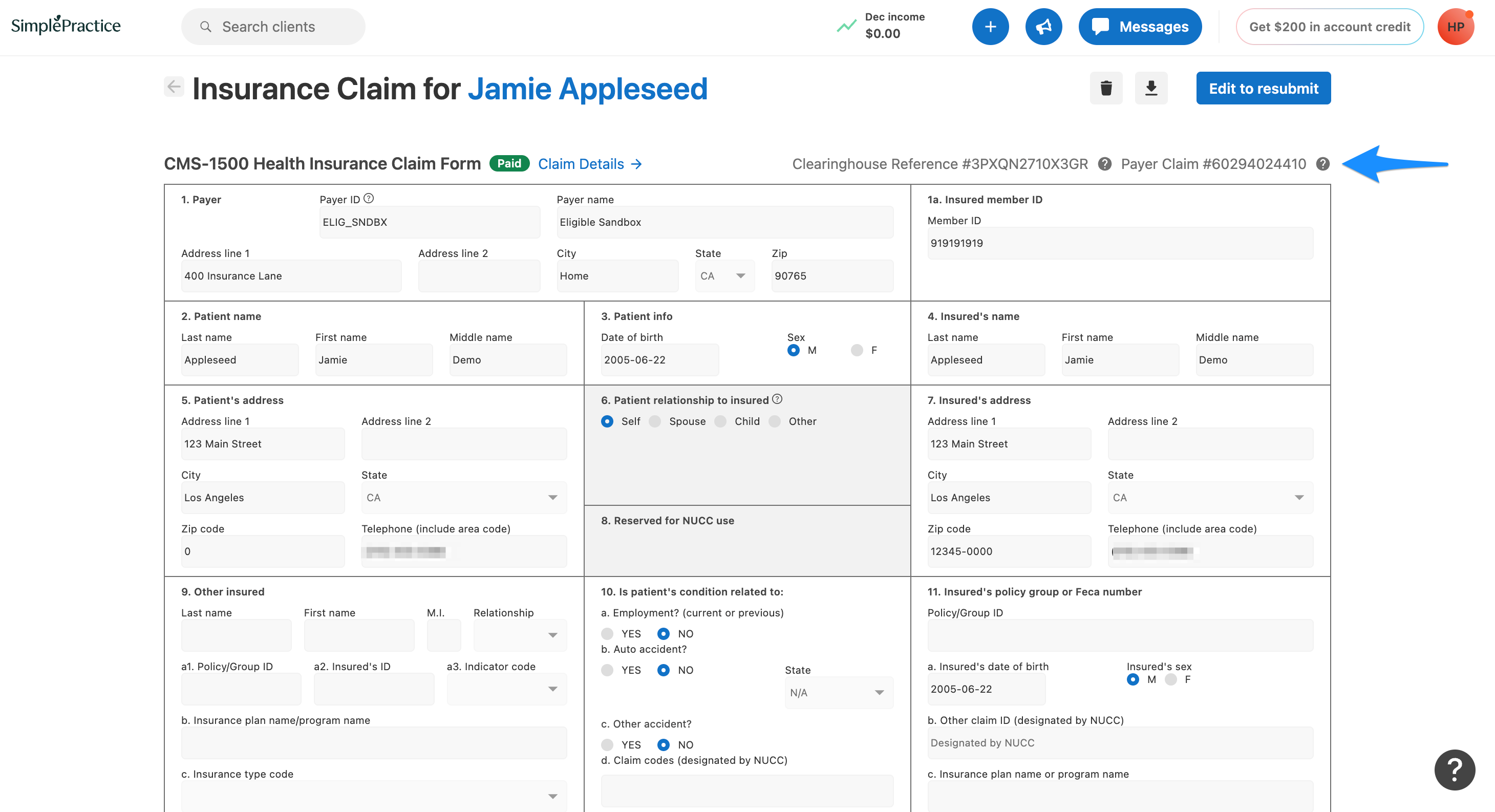 Submitting a corrected claim – SimplePractice Support