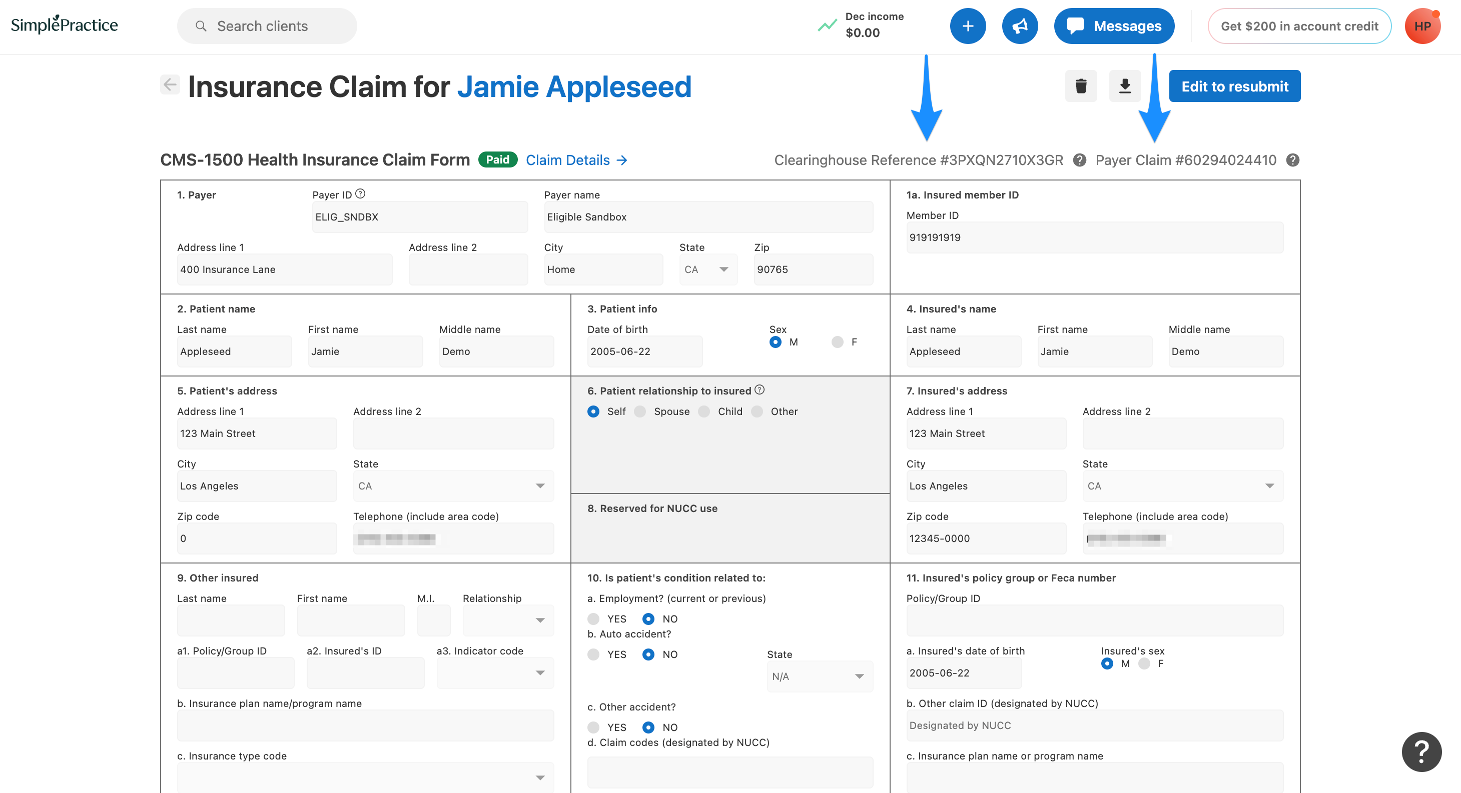 Submitting a corrected claim – SimplePractice Support