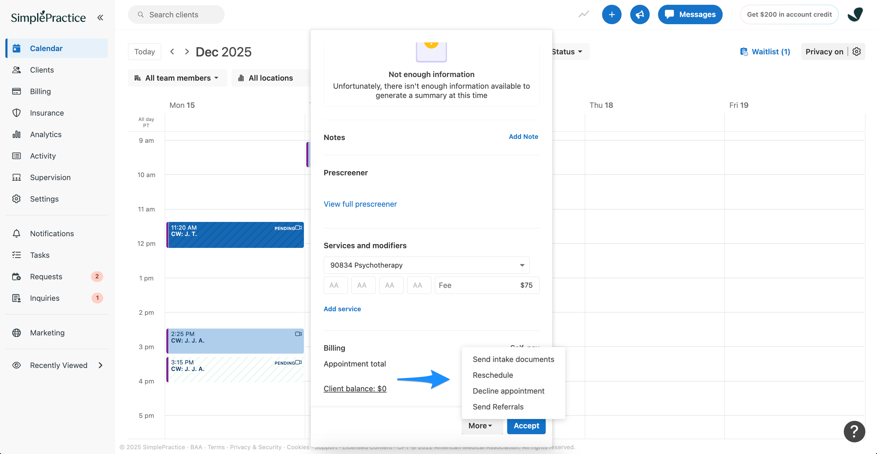 Managing appointment requests – SimplePractice Support