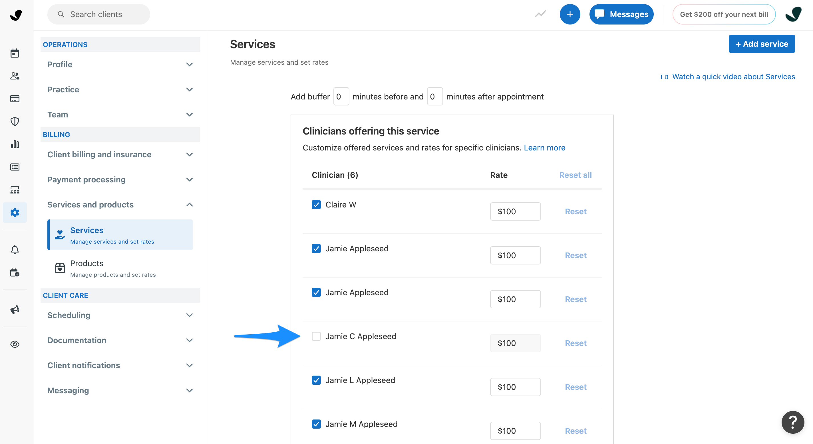 Creating and using service codes – SimplePractice Support