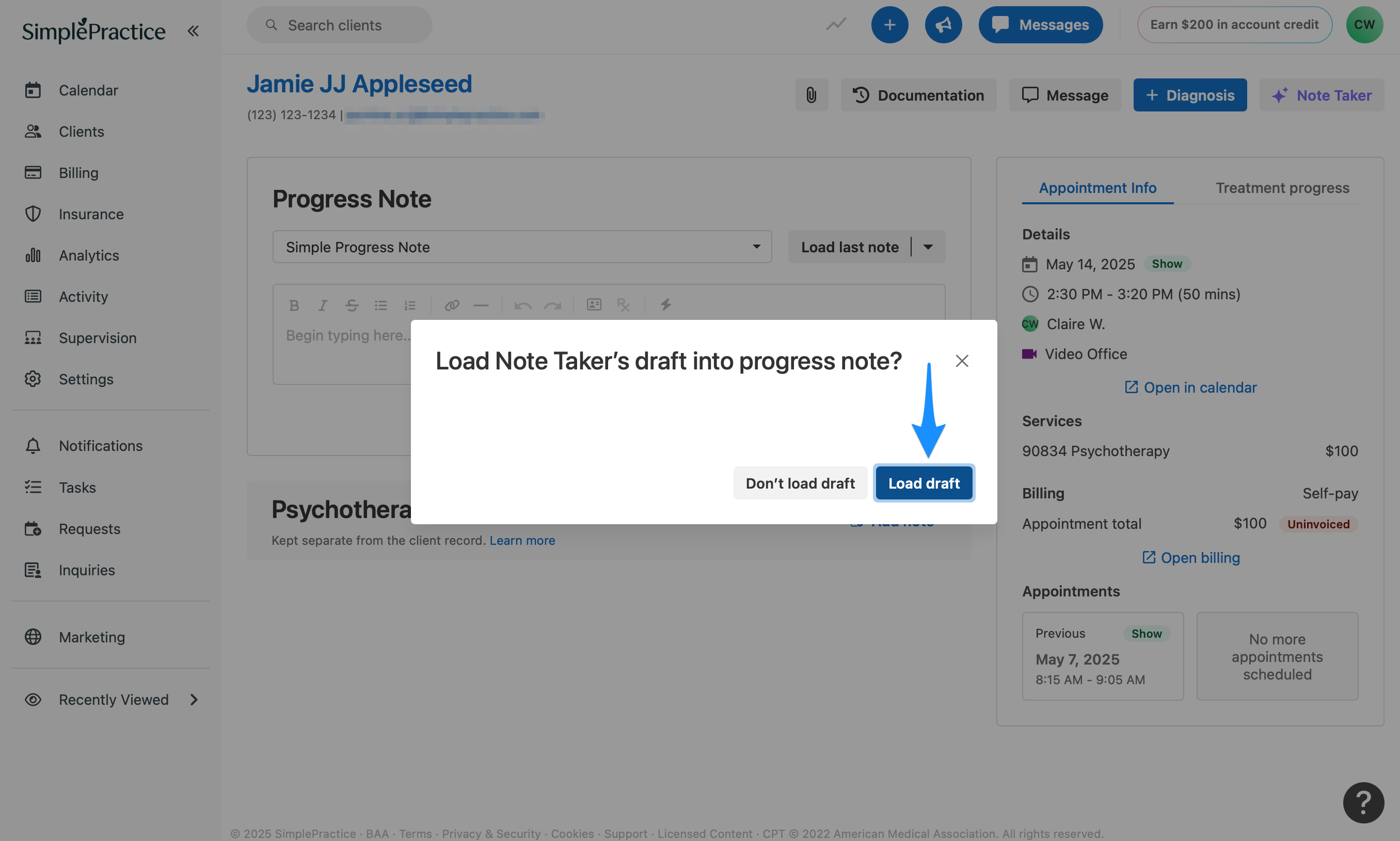 Using Note Taker with telehealth – SimplePractice Support