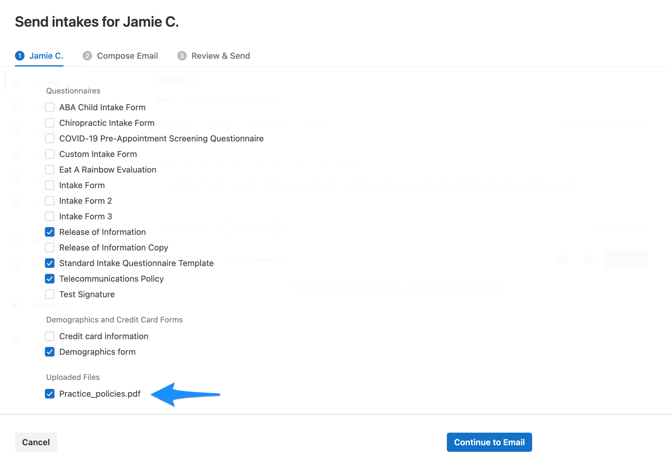 Managing uploaded files – SimplePractice Support