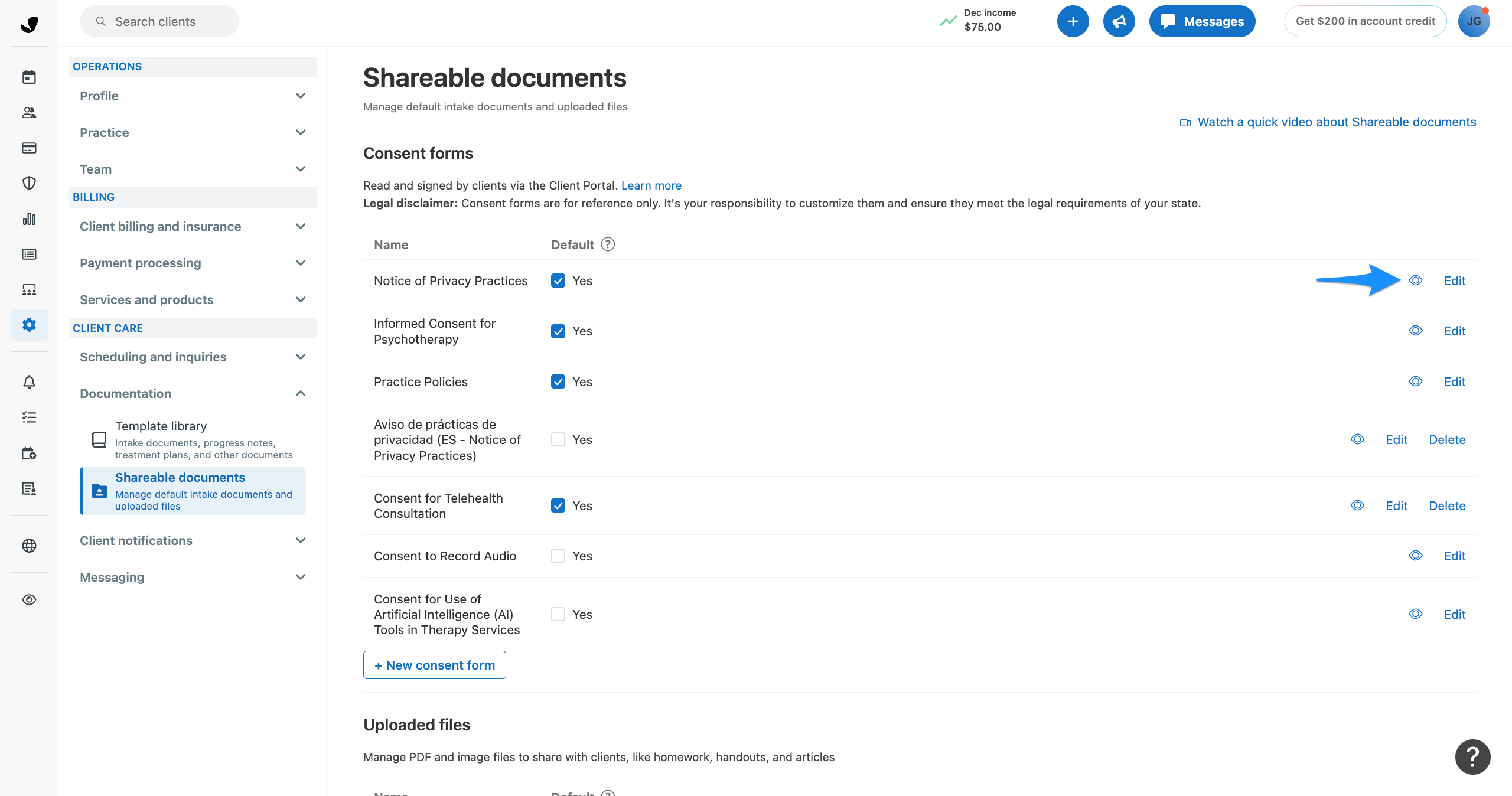 Managing consent forms – SimplePractice Support