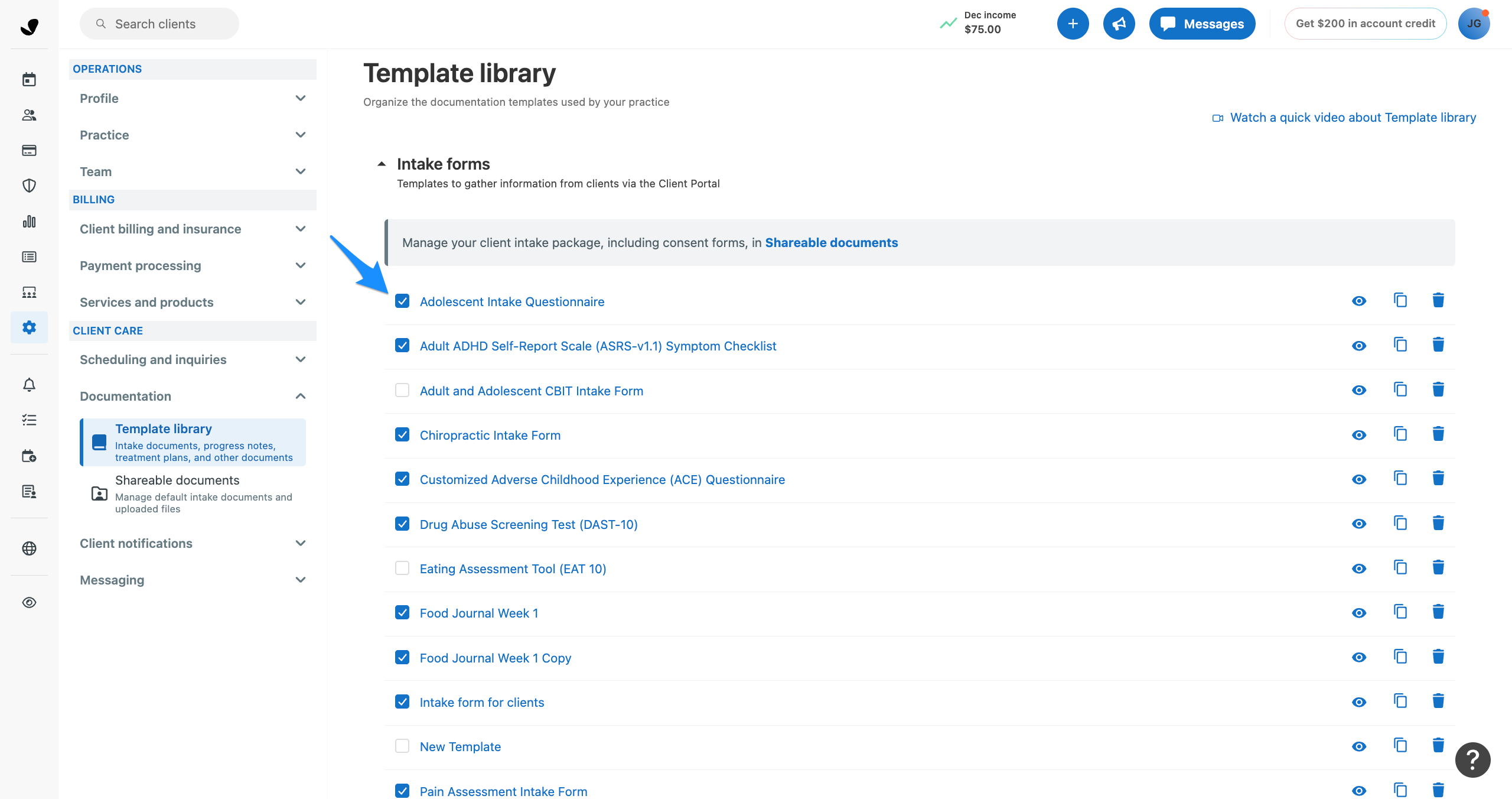 Managing intake forms – SimplePractice Support
