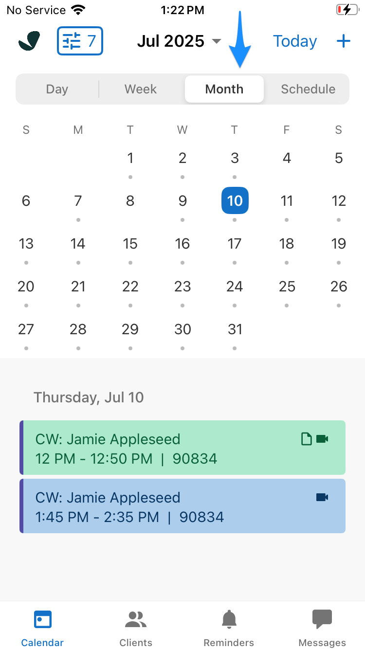 Customizing your calendar on iPhone/iPad – SimplePractice Support