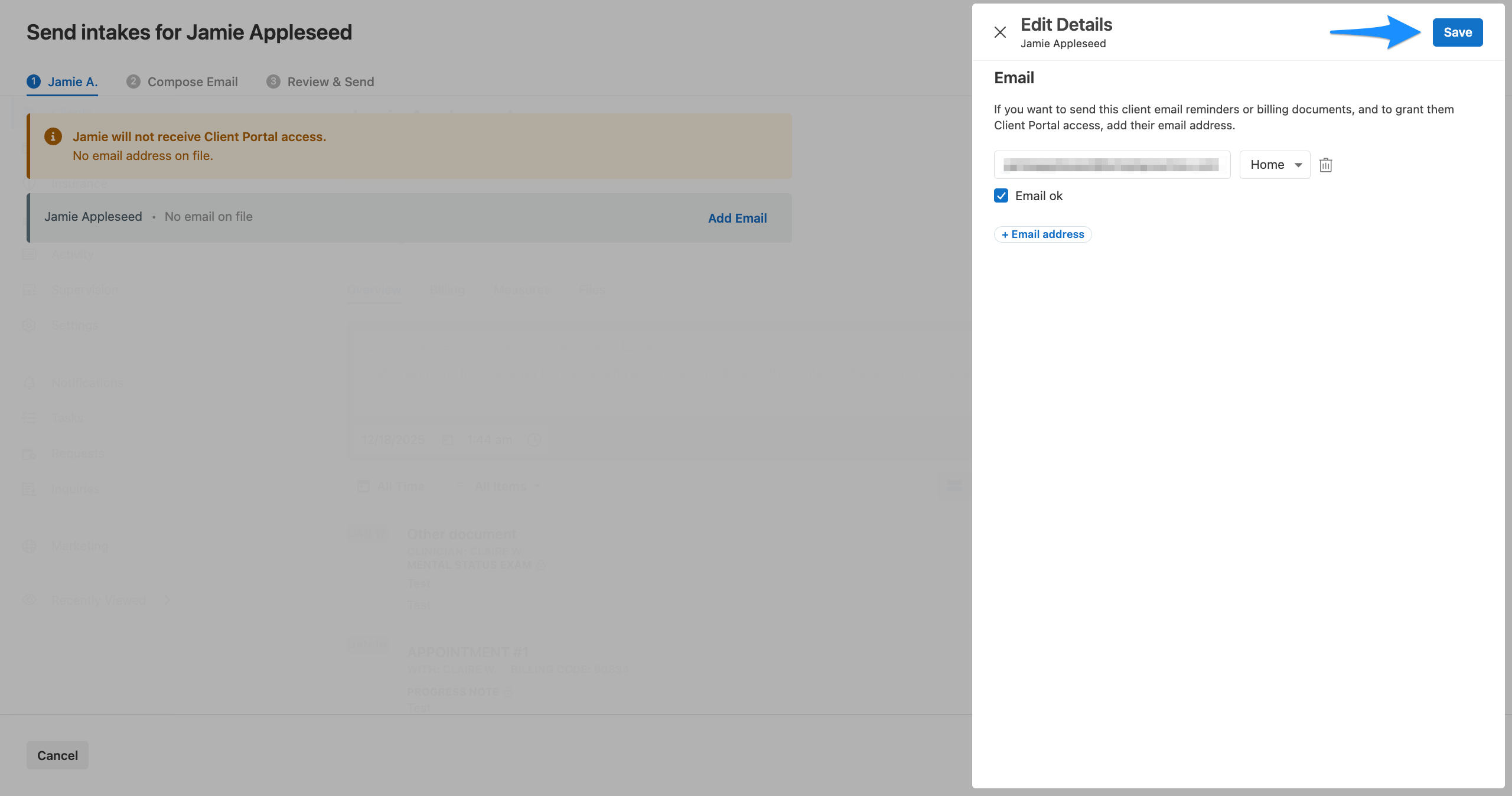Sending intake forms and documents to clients – SimplePractice Support