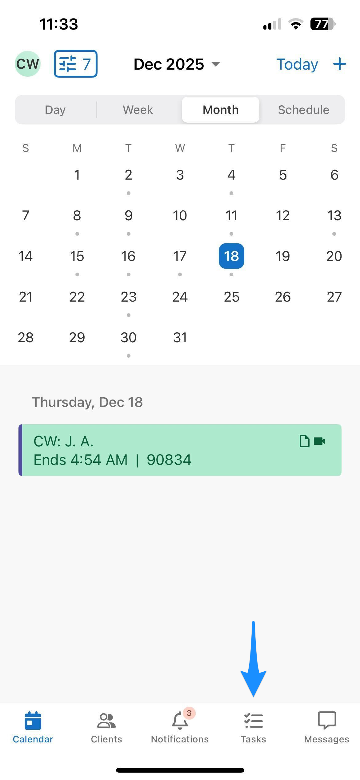 Using tasks and notifications on iPhone/iPad – SimplePractice Support