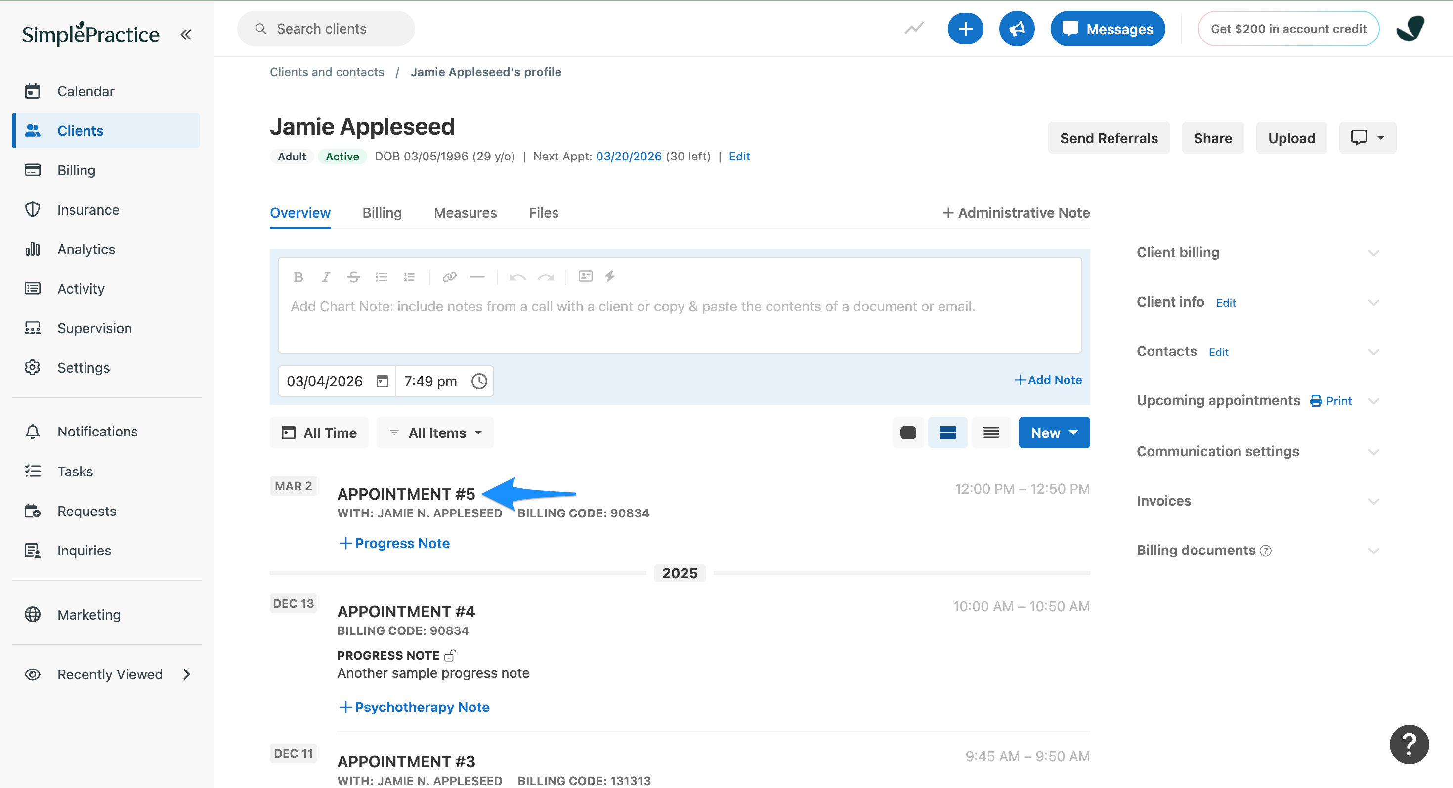 Adding progress notes for individual appointments – SimplePractice Support