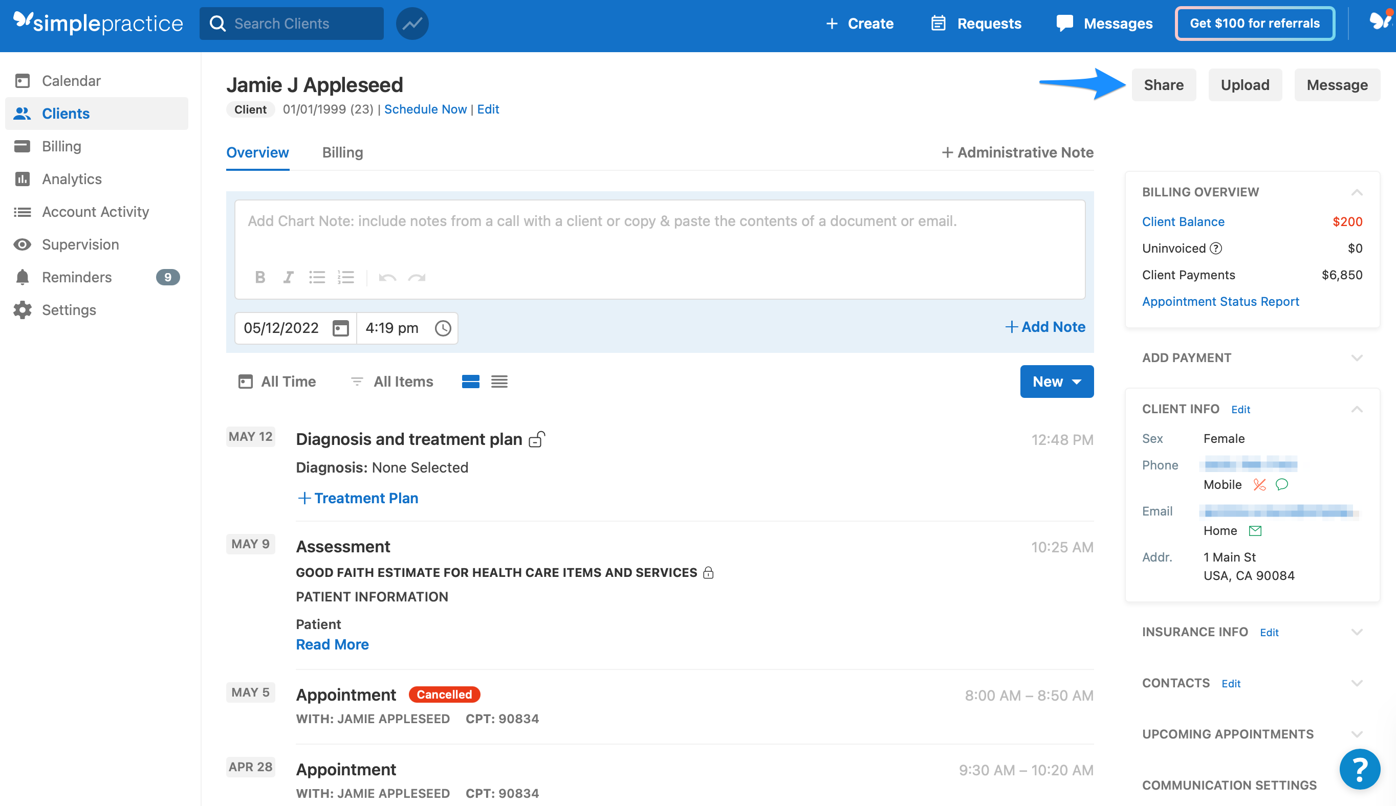 Sending intake forms and documents to clients – SimplePractice Support