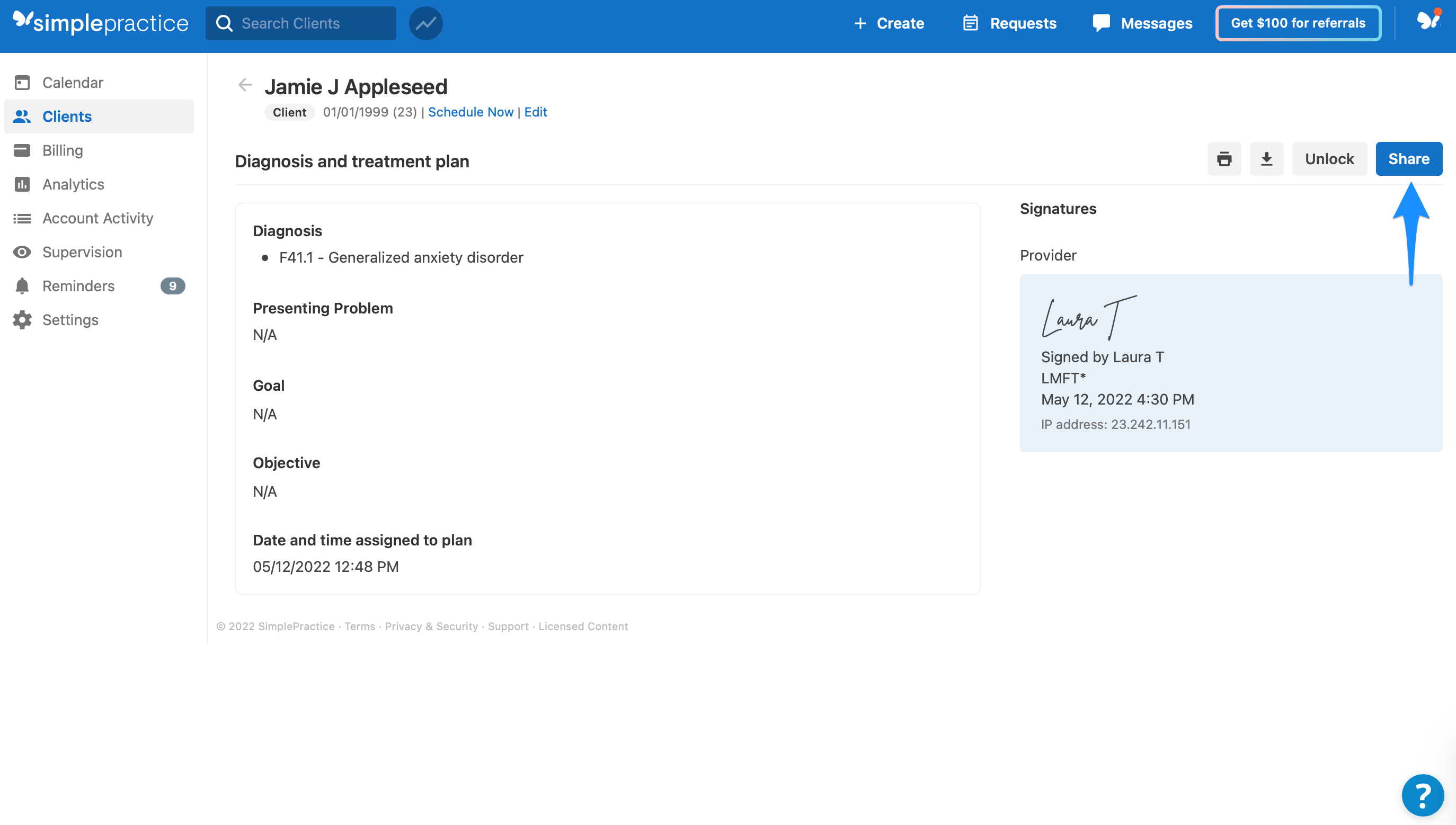 Sending intake forms and documents to clients – SimplePractice Support