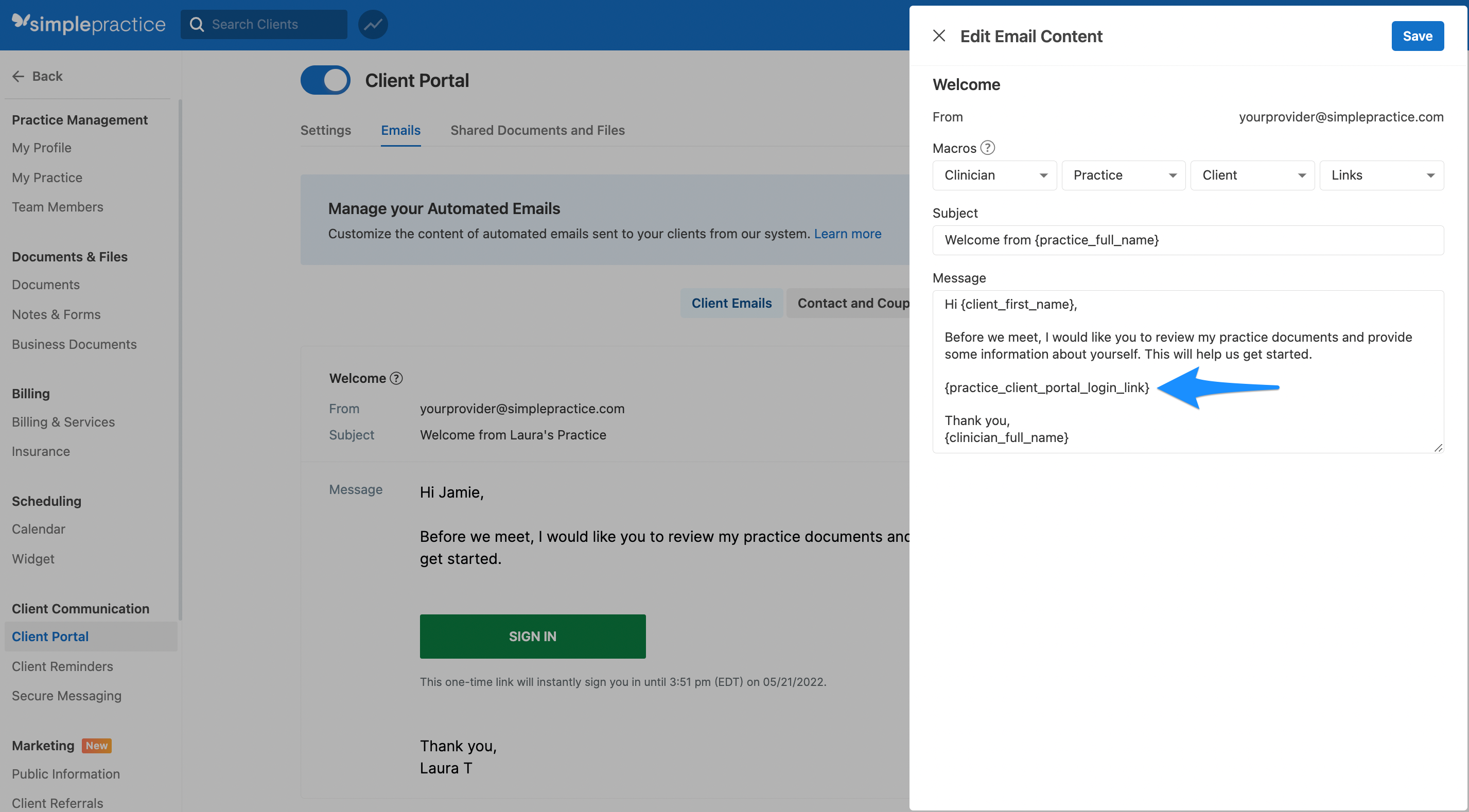 Setting up the Client Portal – SimplePractice Support