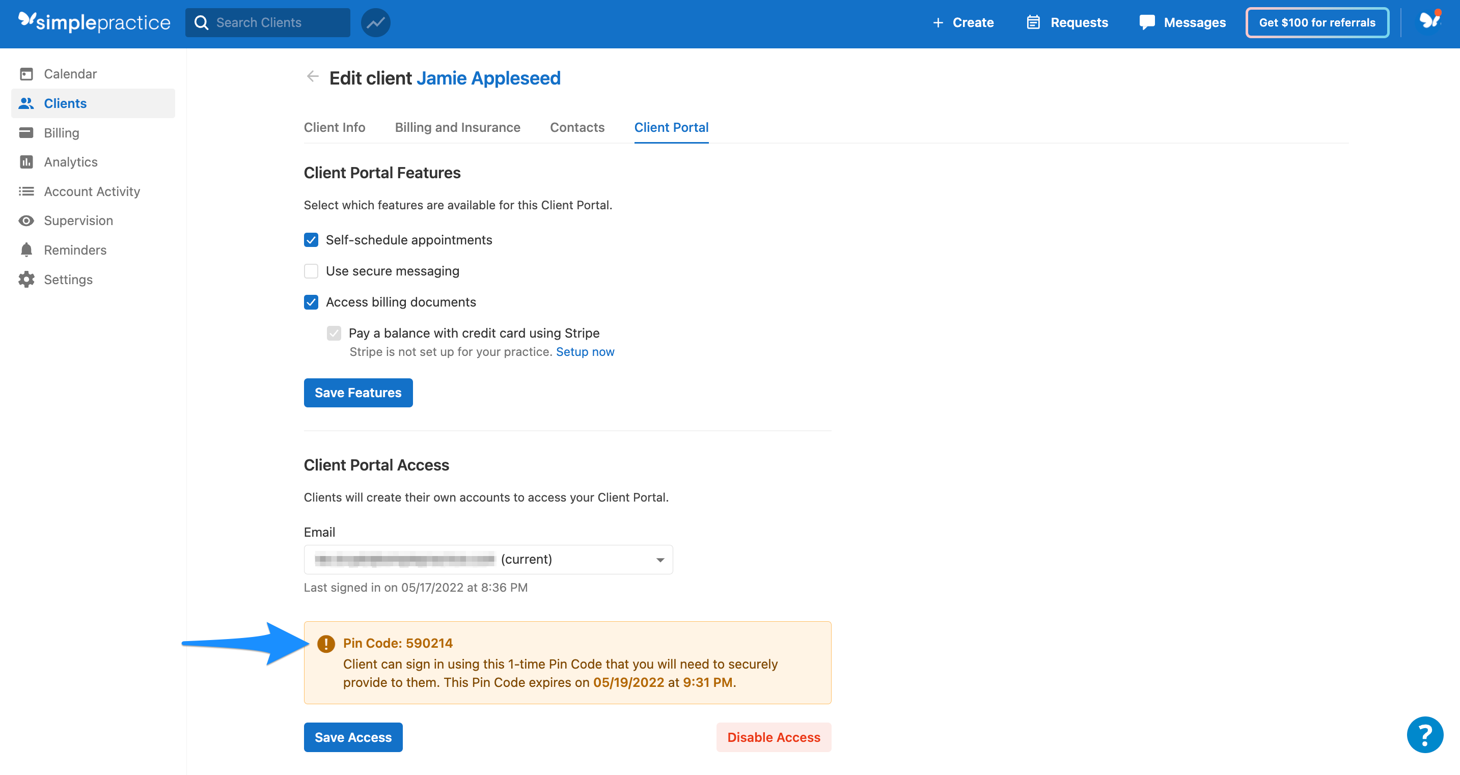 Assisting clients with signing in to the Client Portal – SimplePractice Support