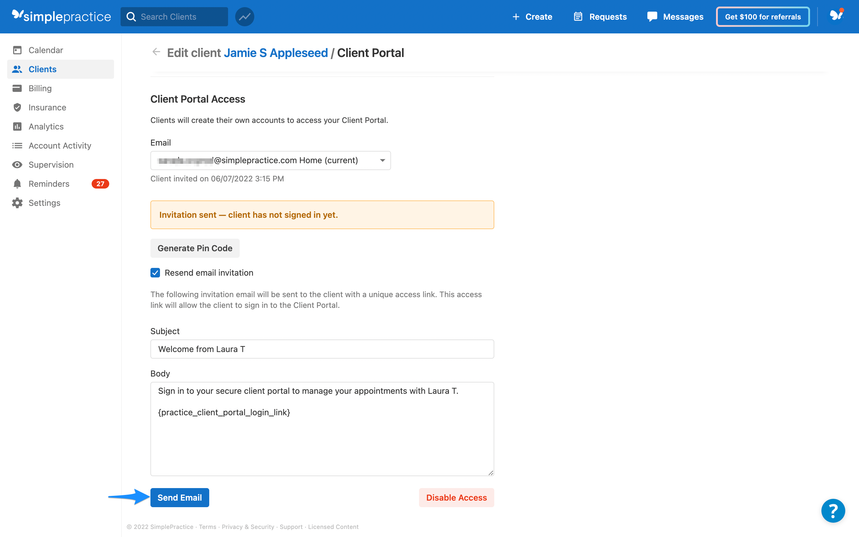 Setting up the Client Portal – SimplePractice Support
