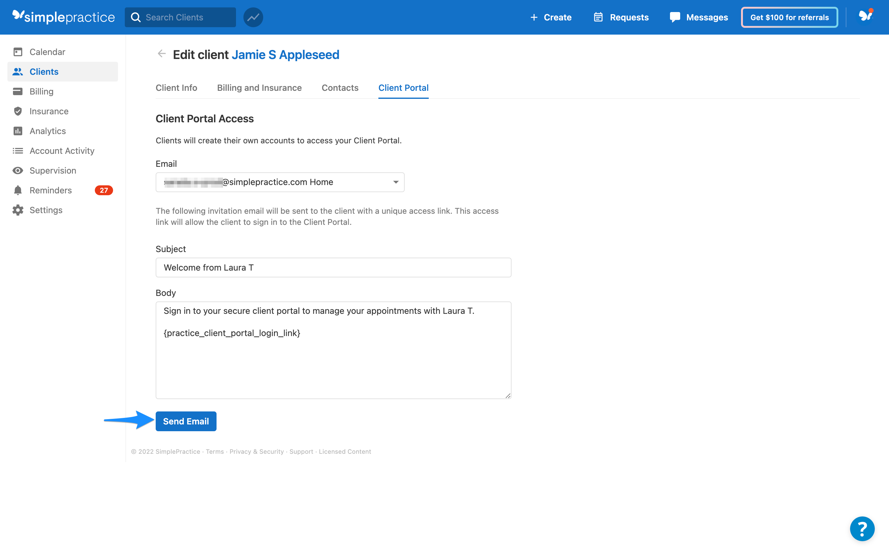 Setting up the Client Portal – SimplePractice Support