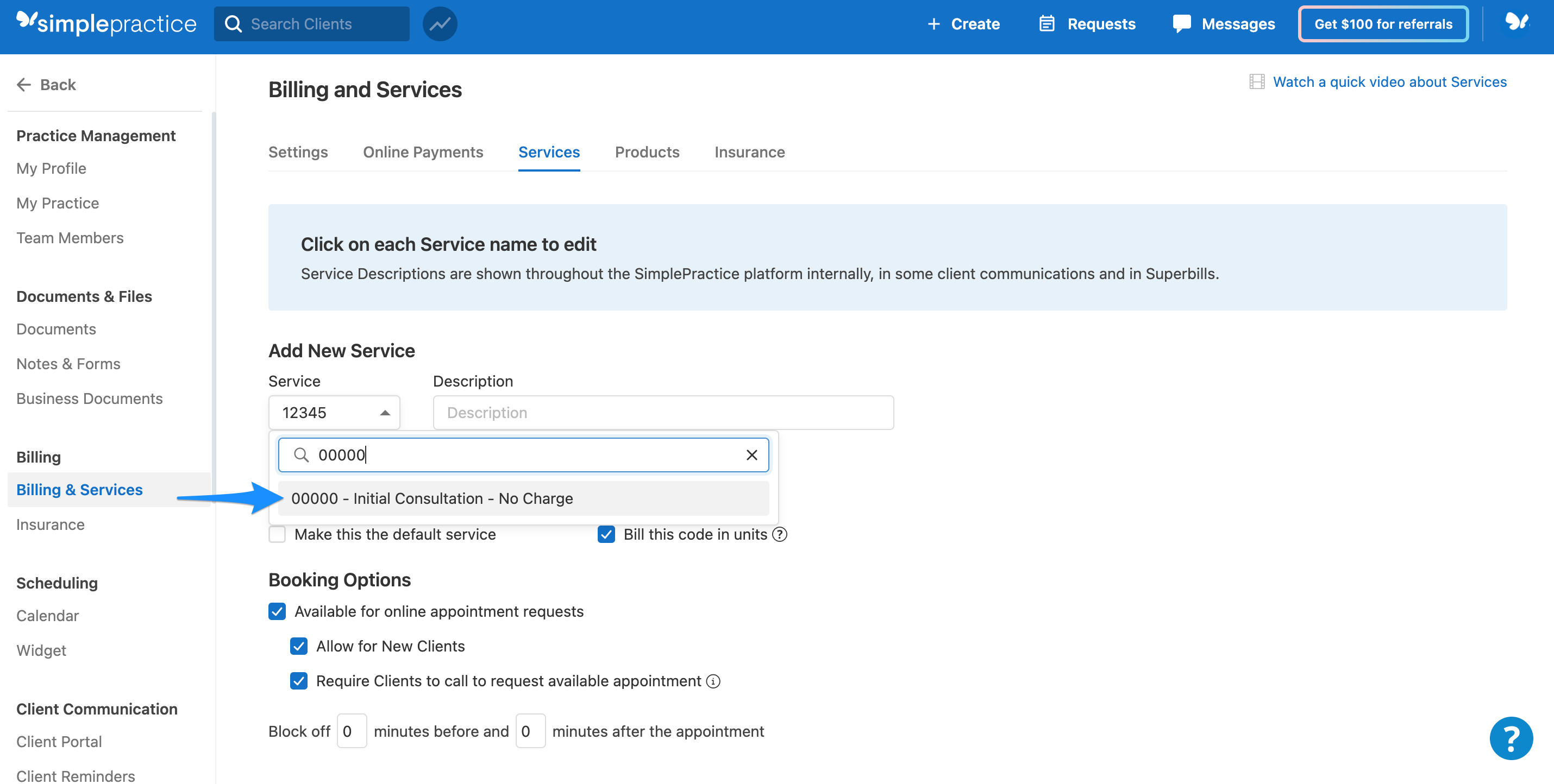 Creating and using service codes and products – SimplePractice Support