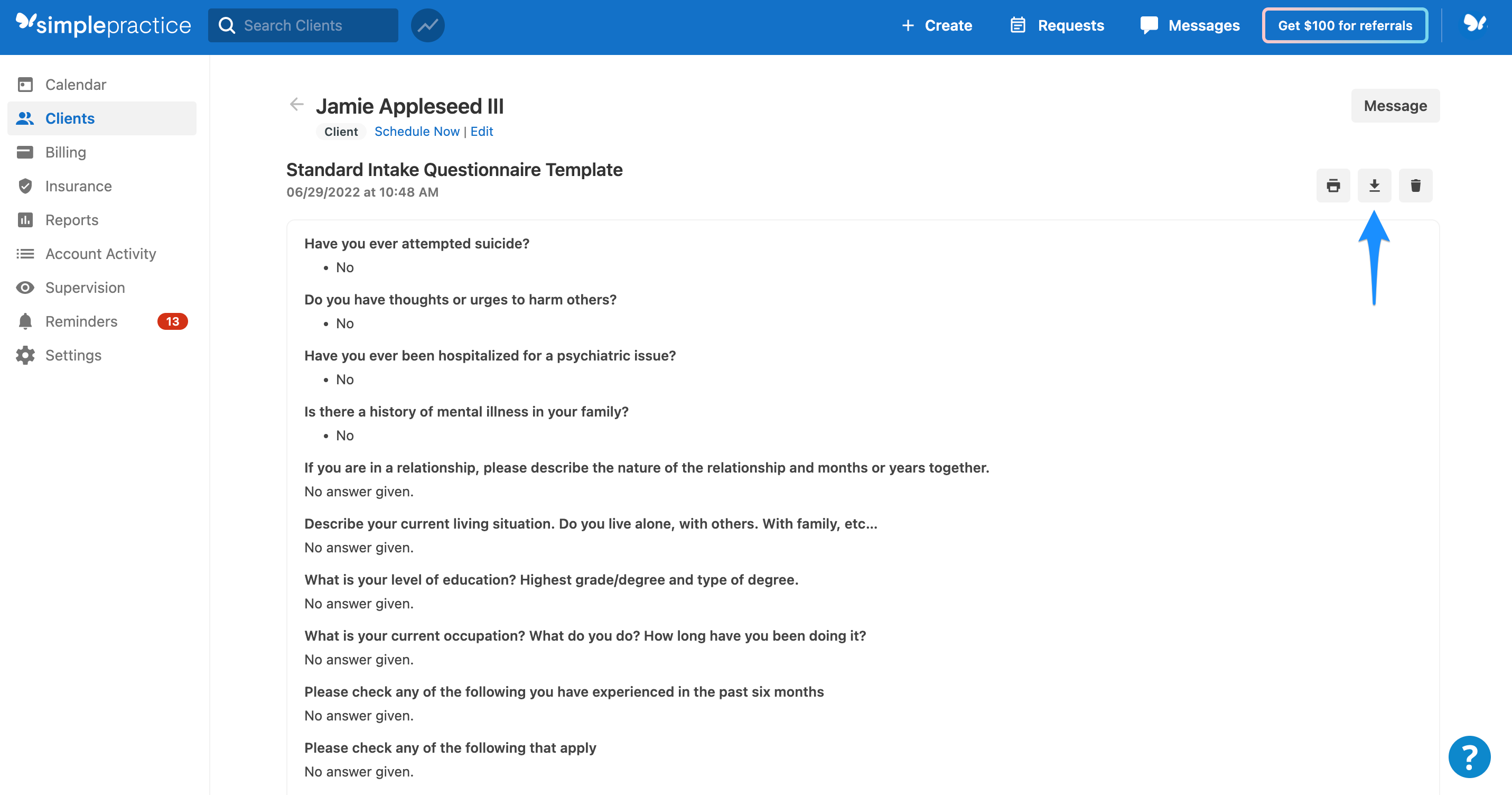 Sending intake forms and documents to clients – SimplePractice Support