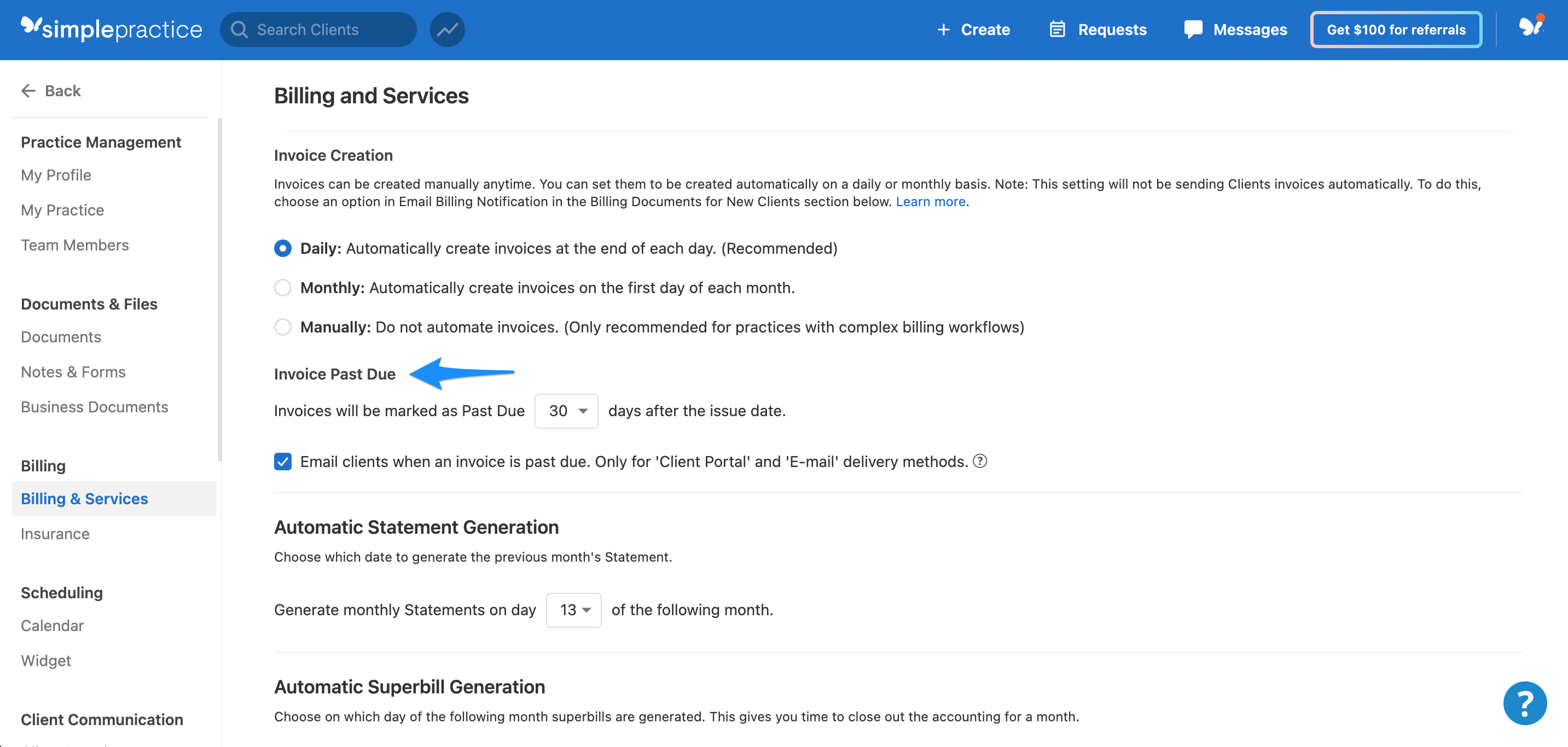 Creating invoices – SimplePractice Support