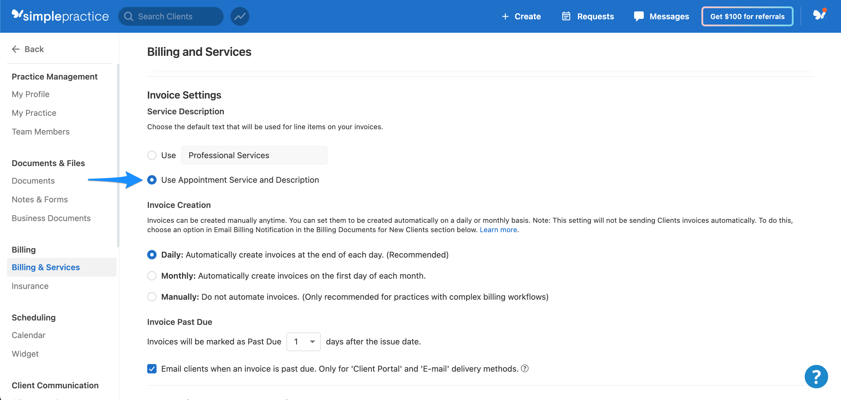 Creating invoices – SimplePractice Support