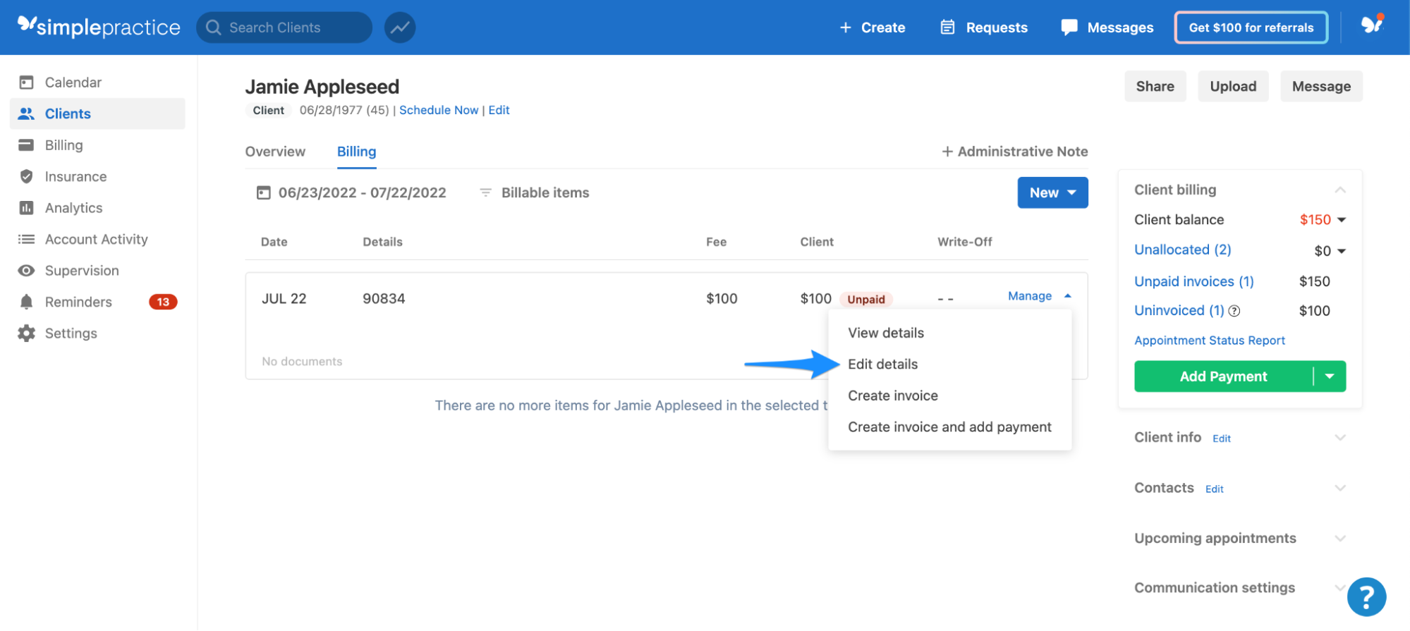 Navigating client payments – SimplePractice Support