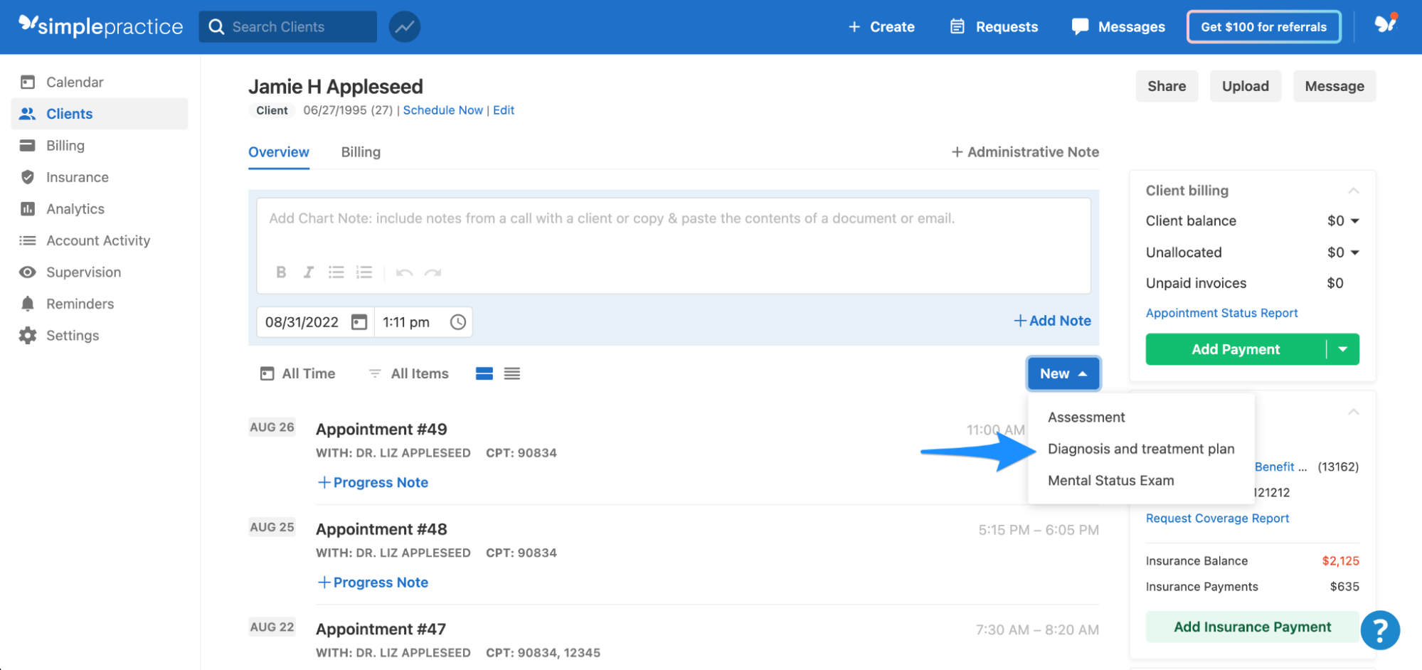 Creating superbills – SimplePractice Support