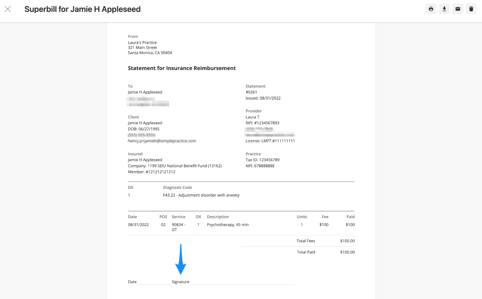 Creating superbills – SimplePractice Support