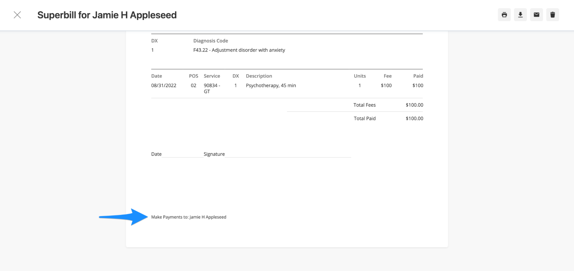Creating superbills – SimplePractice Support