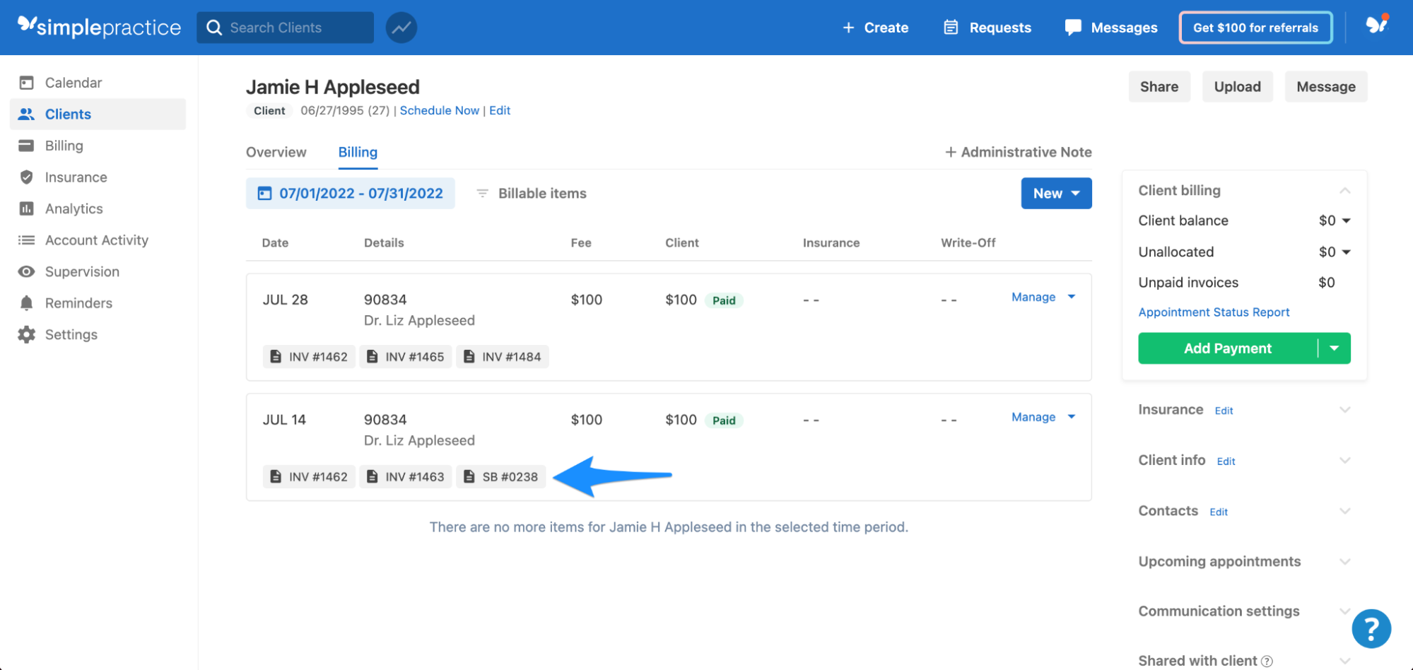 Creating superbills – SimplePractice Support